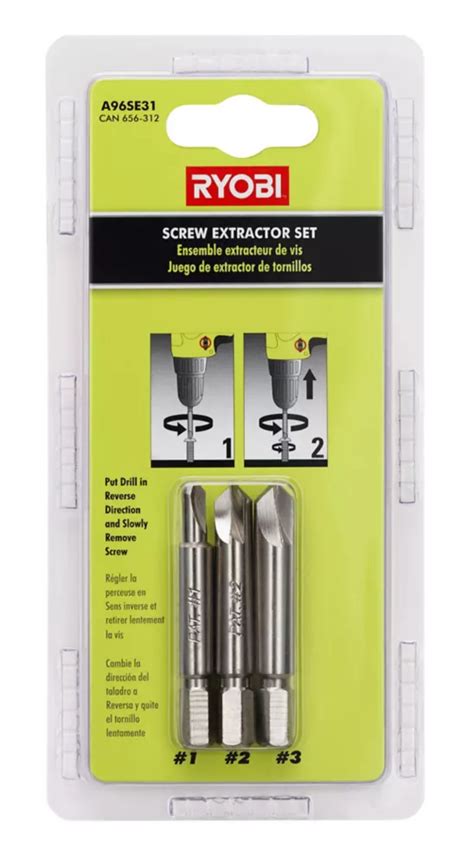 Ryobi 3 Piece Screw Extractor Set The Home Depot Canada