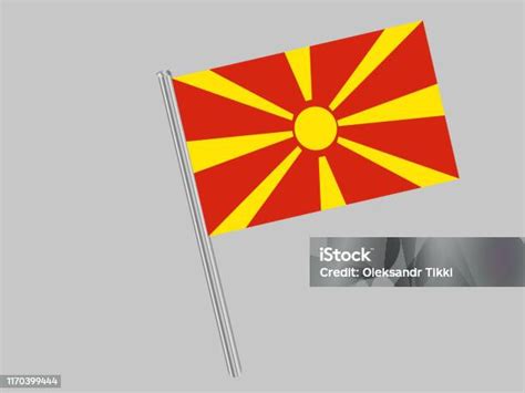 아름다운 국기의 마케도니아 깃대 원래 색상과 비율 웹 로고 아이콘 및 배경에 대한 놀라운 디자인 벡터 Gparphic 그림 국가 플래그 설정에서 국기에 대한 스톡 벡터 아트