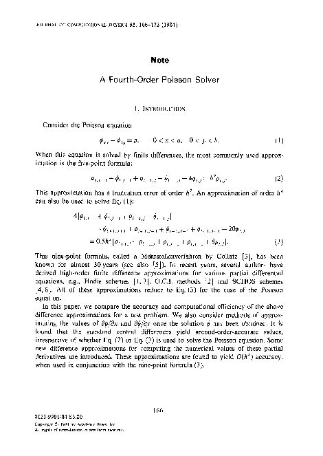 Pdf A Fourth Order Poisson Solver