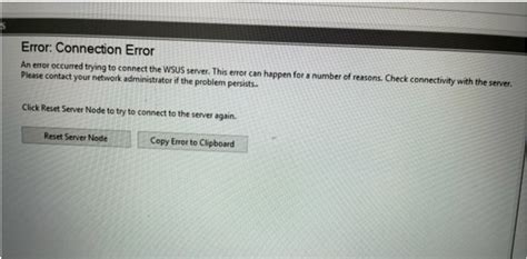 Wsus Error Reset Server Node Microsoft Community Hub