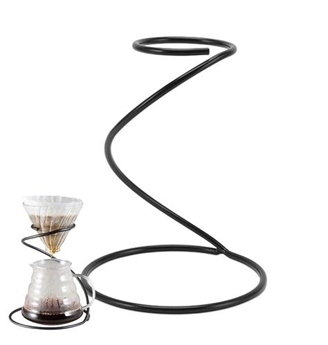 Cyrank 나선형 커피 드리퍼 스탠드 재사용 가능한 금속 필터 스탠드 핸드 드립 푸어 오버 브루어 홀더 티몬