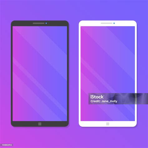 黒いスマート フォンと空白の画面と白のスマート フォン携帯電話携帯電話を設定します正面から見た図現代ベクトル図 からっぽのベクターアート