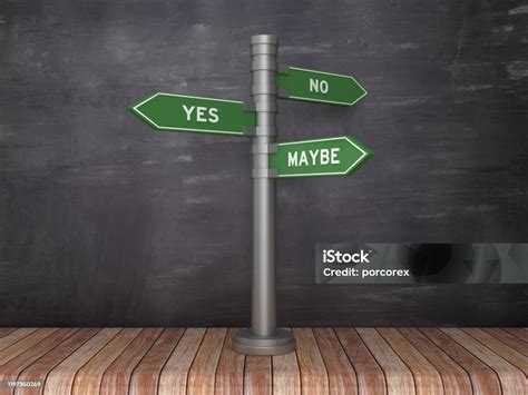 예 아니오 칠판에 어쩌면 방향 기호 3d 렌더링 0명에 대한 스톡 사진 및 기타 이미지 0명 3차원 형태 검은색 Istock