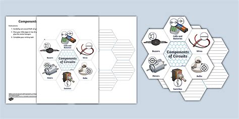 Components Of Circuits Hexagon Writing Template Twinkl