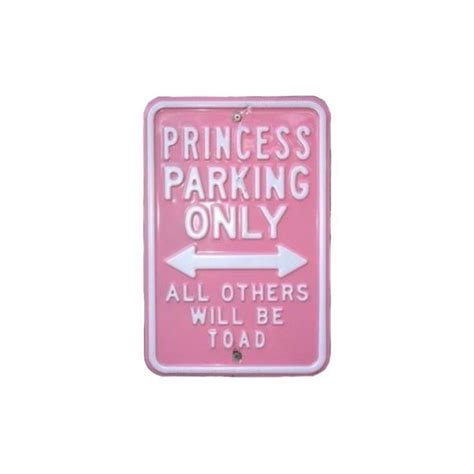 A Pink Princess Parking Only Sign With An Arrow Pointing To The Right