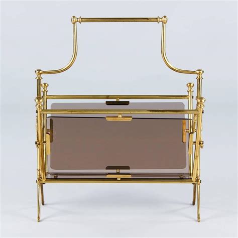 French Midcentury Brass Magazine Holder At 1stdibs