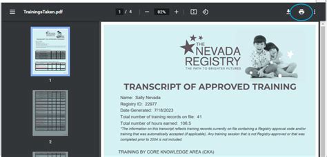 tech tip accessing your training transcript the nevada registry