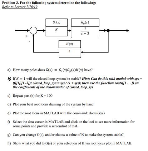 Solved Problem For The Following System Determine The Chegg