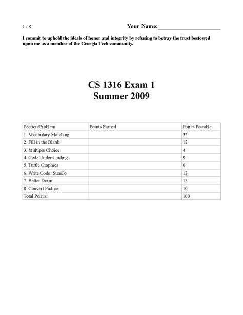 8 Questions For Exam 1 Representing Structure And Behavior Cs 1316