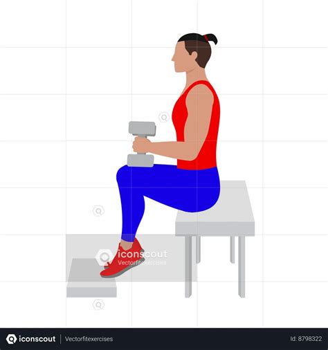 Man Doing Seated Dumbbell Calf Raise Exercise For Calves Animated