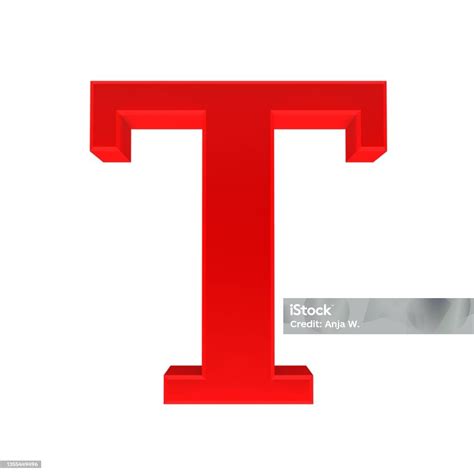T 문자 빨간색 기호 알파벳 문자 기호 3d 흰색 배경에 격리 된 고해상도 렌더링 0명에 대한 스톡 사진 및 기타 이미지 0명 3차원 형태 대문자 Istock