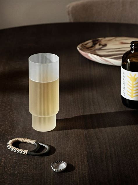 Ferm Living Ripple Long Drink Glasses 4 Pcs Frosted Finnish Design