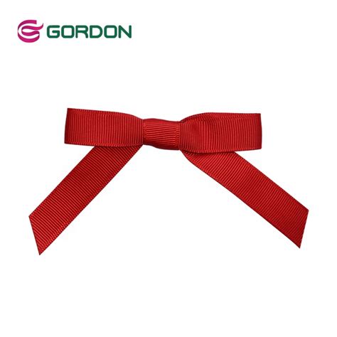 Special Self Adhesive Bow Custom Grosgrain Pre Tied Ribbon Bows With
