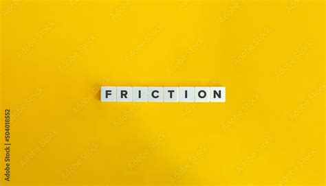 Friction Word And Banner Letter Tiles On Yellow Background Minimal