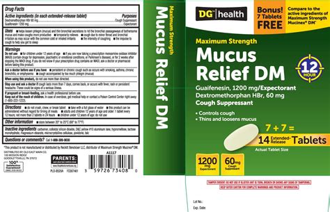 Mucus Relief Dm Extended Release Caplets Maximum Strength Guaifenesin