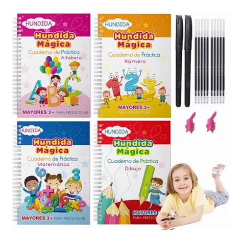 Kit Cuaderno De Caligrafía Mágica Reutilizable Español Niños Meses