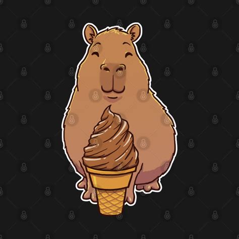 Capybara Chocolate Ice Cream Cone Capybaras T Shirt Teepublic