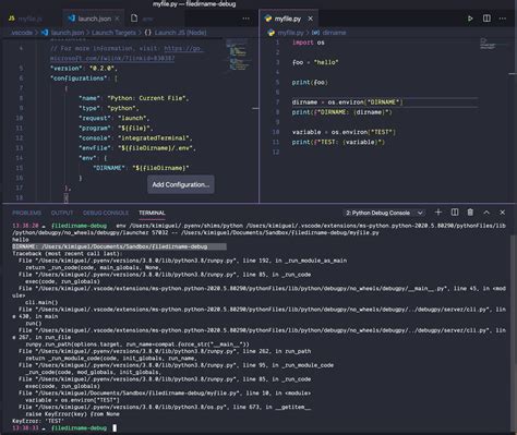 Launch Envfile Cannot Use The Variable Filedirname · Issue 11915