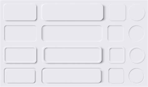 Premium Vector Neumorphism Button Design Set Neumorphic Ui Design Elements Vector Illustration