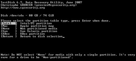 Christophe Grenier S TESTDISK Utility
