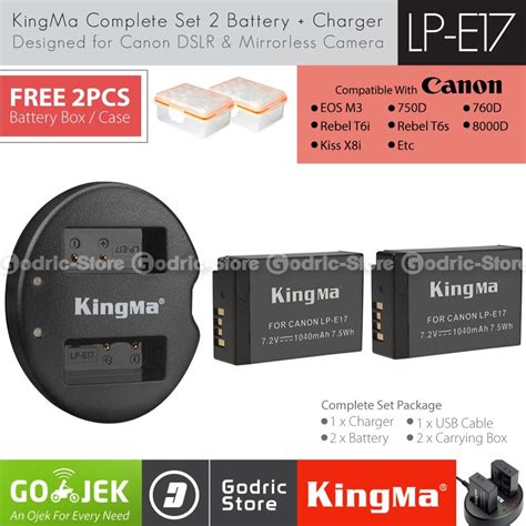 Jual Jhn622 Original Kingma Paket Complete Battery Charger Set Lpe17