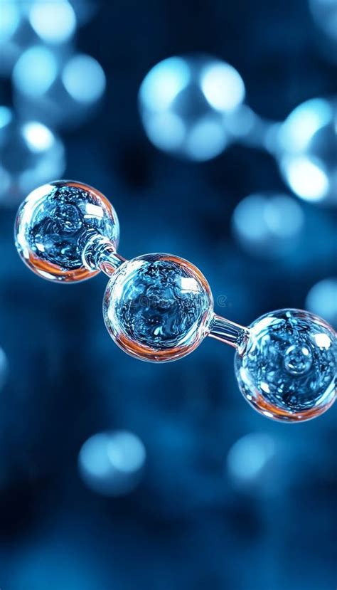 Translucent Glowing Molecule Chain On Blue Scientific Microscopic