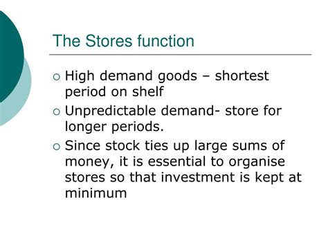 PPT The Stores Function PowerPoint Presentation Free Download ID