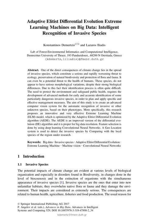 Pdf Adaptive Elitist Differential Evolution Extreme Learning Machines On Big Data Intelligent