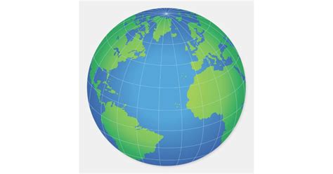 Pegatina Redonda Mapa Mundial Del Planeta Zazzlees