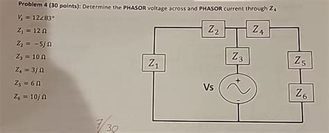 Solved Problem Points Determine The Phasor Voltage Chegg