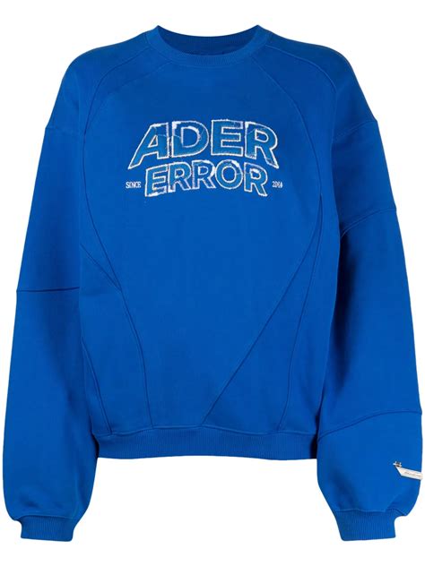 Ader Error Logo Embroidered Cotton Sweatshirt Farfetch