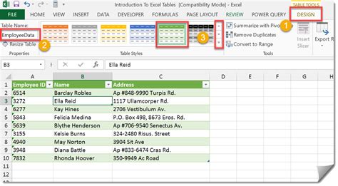 Step Introduction To Excel Tables Naming And Styling Your Table