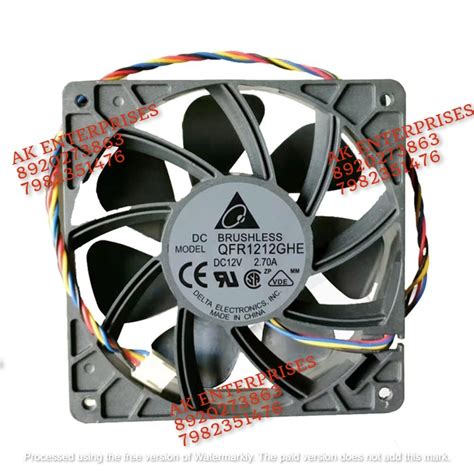 Delta Qfr1212ghe Axial Fan 12v-2.70a Dc Brushless Air Cooling Fan, 6000 ...