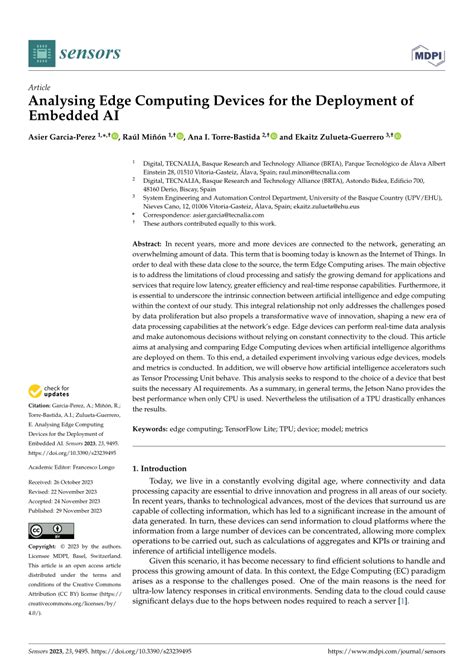 Pdf Analysing Edge Computing Devices For The Deployment Of Embedded Ai