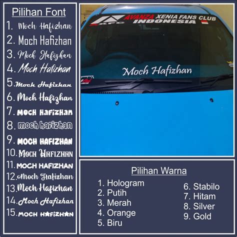 Jual Stiker Mobil Cutting Sticker Body Dan Kaca Mobil Nama Custom