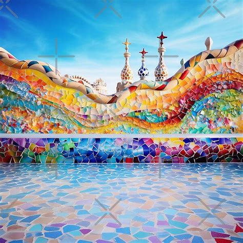Rainbow Gaudi Barcelona Mosaic Barcelona Colorful Mosaic Gaudi