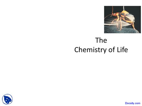 Chemistry Of Life Application Of Biology Lecture Slides Docsity