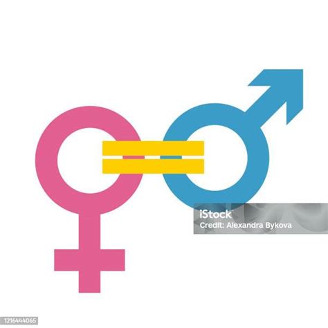 Gendergleichzeichenvektorsymbol Männer Und Frauen Gleich Konzeptsymbol