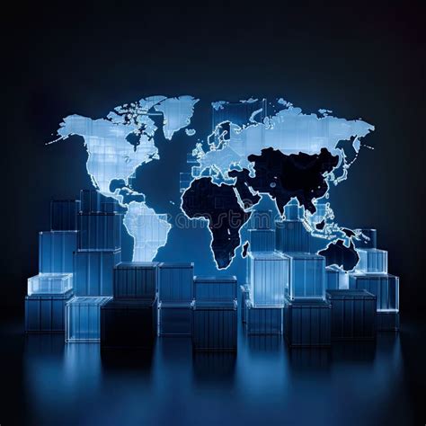 World Of Global Cargo And Logistics With The Concept Of A World Map And Cargo Containers