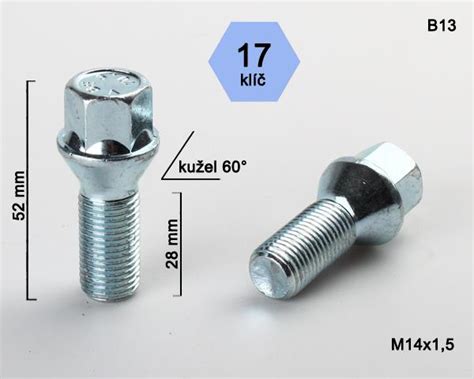 5ks šroubů - M14x1,5x28 kužel - WHE 24681 S | E-shop LKQ CZ s.r.o.
