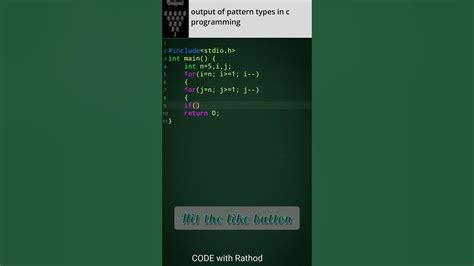 How to print a pattern types in c programming #patterncode - YouTube