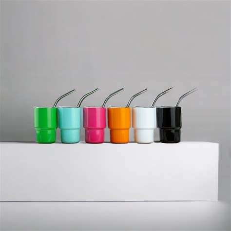 2x Custom Party Mini 2oz Tumblers Shot Glasses Includes Straws And