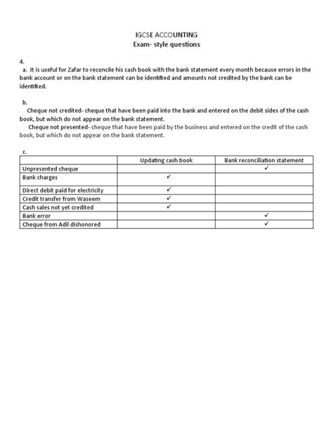 Igcse Accounting Exam Style Questions Pdf