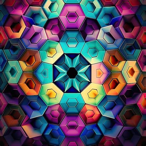 Premium Ai Image Hexagonal Prism Kaleidoscope