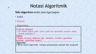 Algoritma Pemrograman Pengantar Dan Pengertian Penrtian Dasar PPT