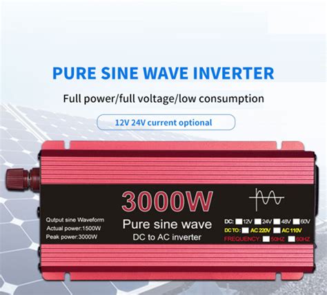 Hot 12v24v Pure Sine Wave Converter Inverter Digital Display 1000w