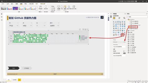 161 可视化 Power BI 复刻 GitHub 贡献热力图 焦棚子 博客园