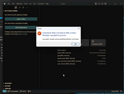 cannot connect to wsl after most recent update bug reports cursor