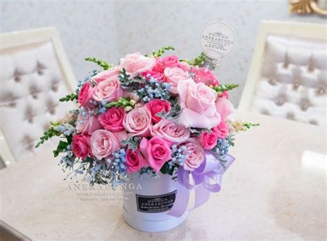 Promo Flower Box Bunga Asli Kotak Fresh Birthday Anniversary Valentine Toko Diskon Di Seller