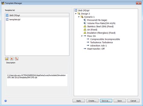 Autodesk Simulation CFD Settings Template File